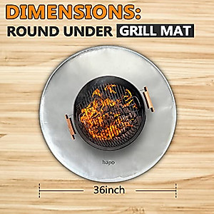 36" Round Fire Pit Mat Under Grill Mat hajio Fireproof Mat for Under Fire Pit Light Reflection Fire Pit Protective Pad Easy to Clean Patio Fire Pit Wood Burning