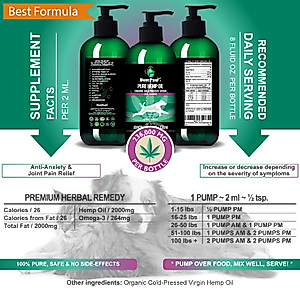[236,000mg] Organic Hemp Oil for Dogs and Cats - Joint Pain Relief Arthritis Supplement - Natural Support for Separation Relief - Calming Aid Pets Love - from Canadian Crops - 8oz
