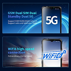 BIG WALNUT B3 2023 5G Unlocked Smartphone, 17GB+256GB Rugged Smartphone, 66W/10800mAh Battery Cell Phone, 120Hz 6.58" 108MP Camera Rugged Phone, 24MP Night Vision, IP68 Waterproof, NFC