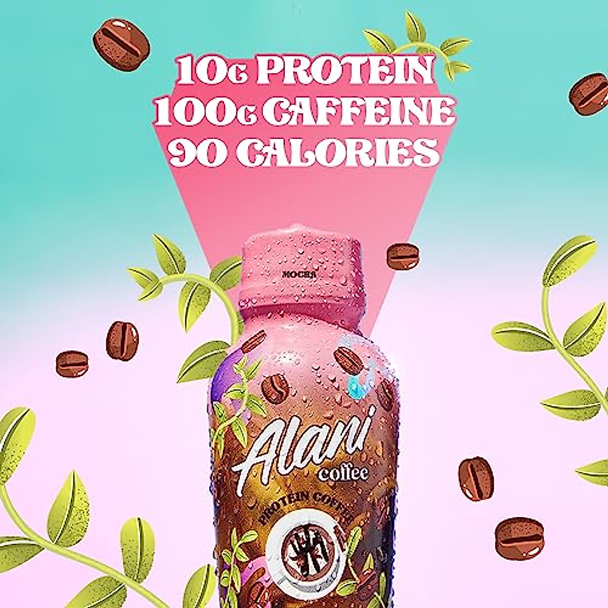 Alani Nu Protein Coffee MOCHA | Ready To Drink Cold Brew with 10g of Protein | 100mg Caffeine | 90 Calories, Naturally Flavored | 12 Fl Oz Bottles | 12 Pack