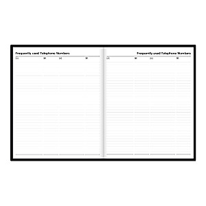 Letts of London Standard Daily Planner, 12 Months, January to December, 2024, Day-Per-Page, Quarto Size, 10.25" x 8.25", Black (C10YBK-24)