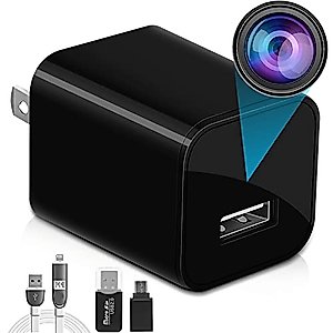 Tusionwin Hidden Camera - Spy Camera Charger - Mini Spy Camera 1080p - USB Charger Camera - Hidden Spy Camera - Hidden Nanny Cam - Hidden Spy Cam - Hidden Cam - Surveillance Camera No WiFi Needed