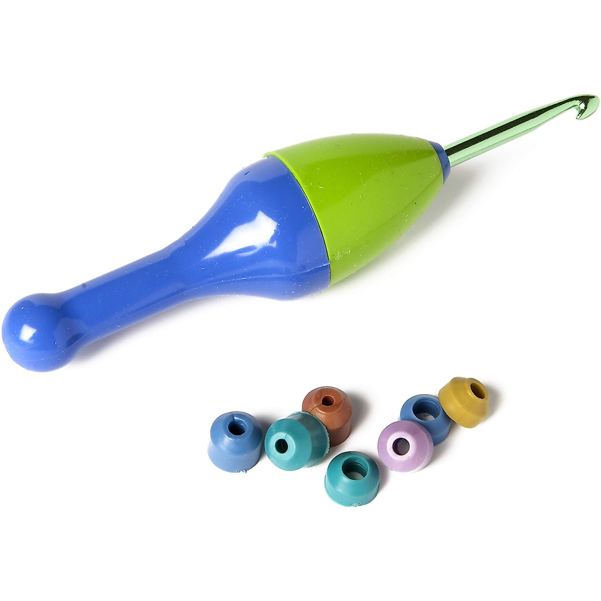 Wrights 3421001001M Boye Ergonomic Crochet Hook Handle4.5'', 4.5'', Purple, Green