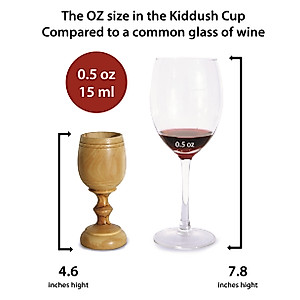 Communion Cups, Goblet, Chalice - the Lord's Supper - Wooden Bread Tray with Handmade Olive Wood Kiddush Cup also for Eucharist of the Holy Communion in Christian Congregations in Gift Bag.