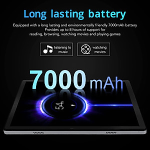 10.1 Inch Phone Call Tablet for Android 11.0, 8GB 128GB Octa Core Touch Screen Gaming Tablet, BT5.0 5G WiFi Business Cellphone Tablet, for Learning, Working, Office, US Plug (Gray)