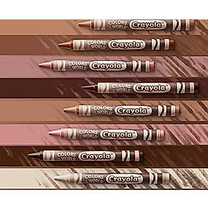 Crayola Colours of the World Wax Colouring Crayons - Assorted Colours (Pack of 24) | Colours That Represent Skin Tones from Around the World | Ideal for Kids Aged 3+