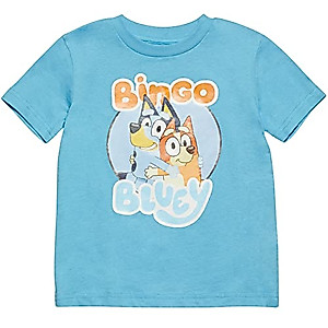 BLUEY & Bingo Little Boys Girls Graphic Short Sleeve T-Shirt Blue 5-6