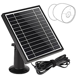 UYODM Solar Panel Compatible with Google Nest Cam Outdoor or Indoor, Battery - 3.5W Solar Panel Power Your Nest Camera Continuously- Black