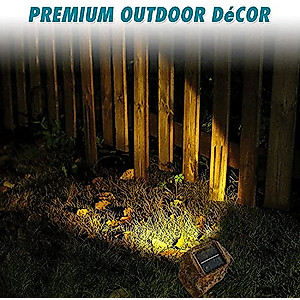 EiGreen 4 Pack Solar Garden Rock Lights Outdoor Decorative, 10 LED Waterproof Solar Pathway Lights,Solar Spot Lights Outdoor, for Ideal for Garden Walkway Pathway Patio