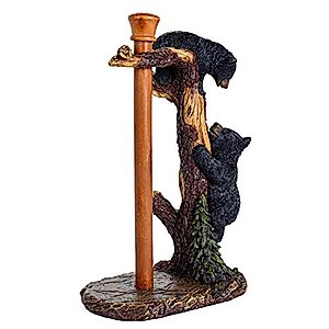 Paper Towel Holder for Kitchen Counter - Black Bear Decor for Home Counter Top Paper Towel Holder - Bear Decoration Table Paper Towel Holder - Country Cabin Decor Gifts