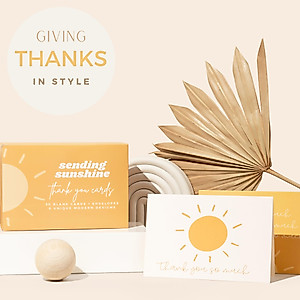 Baby Shower Thank You Cards with Envelopes 4x6 Here Comes the Son Boho Thank You Cards 30 Pack | First Trip Around the Sun Note Cards – You Are My Sunshine Thank You Cards Ray of Sunshine Baby Shower