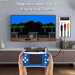 Handheld Games for Kids Adults 2.5 Inch LCD Retro Games Console with 162 Classic Video Games Support AV Output, Electronic Travel Games Player for Birthday Xmas Gift (Blue with 152 Games)