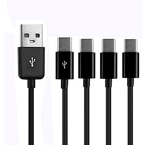 Traovien USB C Splitter Cable, 1FT USB 2.0 Type A Male to USB Type C(USB-C) Male 1 to 4 Splitter Cable Data Charge Connector Adapter Cord
