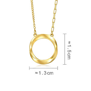 CHOW SANG SANG Dazzling Mirror Gold 999 24K Solid Gold Price-by-Weight 4.86g Gold Mobius Strips, Endless love hoop Necklace for Women 93863N | 18.5 Inches, (47 CM)