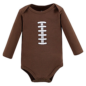 Hudson Baby baby girls Long-sleeve Bodysuits Hudson Unisex Cotton Long Sleeve Bodysuits Football Buddy 0 3 Months, Football Buddy, 0-3 Months US