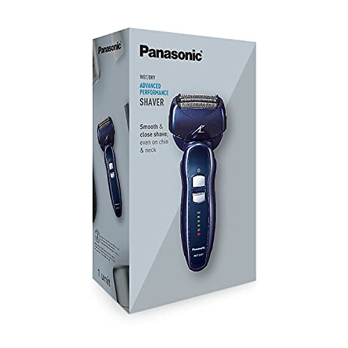 Panasonic Arc4 Electric Razor for Men 4Blade Electric Shaver with Popup Trimmer Rechargeable Wet Dry Foil Shaver, Blue, 1 Count