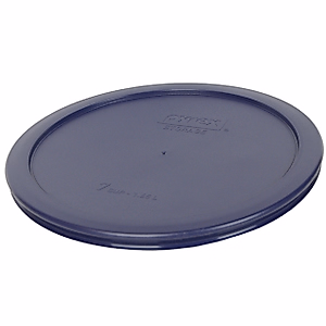 Pyrex - 7402-pc - Dark Blue Plastic Cover fits 6 & 7 cup Round Dishes - 2 Pack - Original Genuine Pyrex - Made in the USA