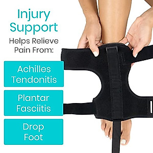 Vive Dorsal Night Splint - Support For Plantar Fasciitis, Achilles Tendonitis - Adjustable Ankle Brace - Massage Ball For Men And Women - Foot Orthotic Pads With Elastic For Arch, Heel Pain Relief