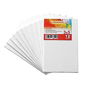 Transon 3x5 Artist Canvas for Painting MDF Board Painting Canvas No Warping 12Pack Acid-Free Primed