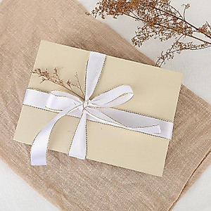 White Satin Ribbon Double Faced Fabric Ribbon with Gold Edges 1 Inch×25 Yards Gold Border Ribbon for Gift Wrapping Crafts Flower Bouquet Hair Bows Making Wedding Party Decoration