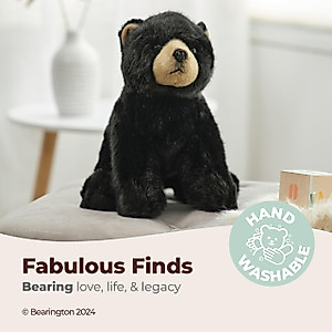 Berington Asher Plush Black Bear Stuffed Animal, 13 Inches