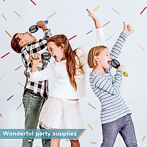 Zhanmai 12 Pieces Inflatable Microphones Blow up Microphone Plastic Microphone Props Blow up Microphones Toys for Musical Concert Themed Party Cosplay Stage Birthday Decoration Supplies, Random Colors