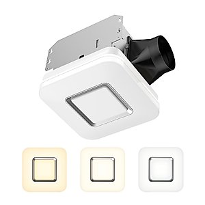 OREiN Bathroom Exhaust Fan with Light, 100 CFM 1.5 Sones, 25W Bathroom Vent Fan with Light, 1500lm LED Light 3000K/4000K/5000K Selectable & Nightlight, FCC/ETL Listed, Bath Fan for Home, White