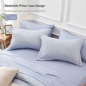 UNILIBRA Bed in a Bag Twin 5 Pieces - Blue Twin Comforter Set Soft for All Seasons - Cationic Dyeing Bedding Comforter Sets with Comforter, Flat Sheet, Fitted Sheet, Pillowcases & Shams