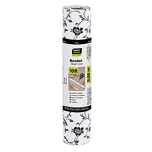 Smart Design Bonded Grip Shelf Liner - 12 Inch x 10 Feet - Non Adhesive, Strong Grip Bottom, Easy Clean Kitchen Drawer, Cabinet, Cupboard Dresser Protector Cover, Non Slip Rubber Mat - Wisteria Black