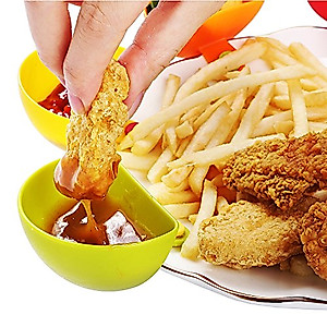 Luck Love Dip Clip Bowl Holder(Set of 8), Colorful Table Bowls Clip-on Dip Holders, For Tomato, Sauce, Salt, Vinegar, Sugar, Spices - Dip Bowl Party Ware