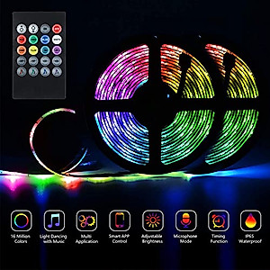 Vbakor RV Awning Lights, 40FT RV Underglow Led Lights Kit, 12V Multi-Color Exterior Neon Accent Underbody Strip Lights for Camper Motorhome with Extension Cable, Music Sync, Waterproof