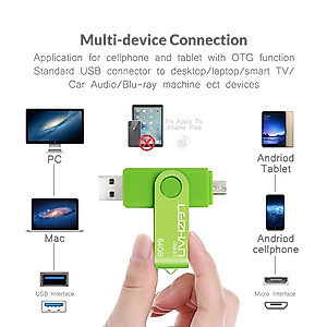 LEIZHAN Micro USB Flash Drive OTG Pen Drive 32GB Thumb Drive Gift Suitable for Samsung Galaxy S7,S7Edge,S6,S6 Edge (Green)