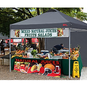 MASTERCANOPY Durable Pop-up Canopy Tent with 1 Sidewall (10'x10',Dark Gray)