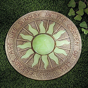 Bits and Pieces - Sun Garden Stone - Glowing Sun in The Dark Garden Stone; Garden Décor - Stone Measures 10" in Diameter
