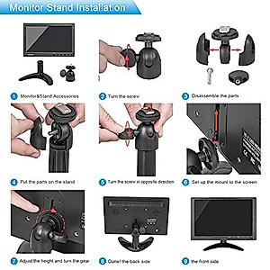 Haiway 10.1 inch Security Monitor, 1366x768 Resolution Small HDMI Monitor Small Portable Monitor with Remote Control with Built-in Dual Speakers HDMI VGA BNC USB Input for Gaming CCTV Raspberry Pi PC