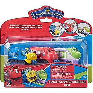 Chuggington - Look Alive Chuggers 3-Pack - Wilson, Brewster, Koko - Connectable Train Toys with Moving Parts - Free-Rolling Wheels - 3.75 Inch Scale - Gift for Preschool Kids Age 3 and Up