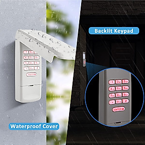 Garage Door Keypad for Liftmaster Chamberlain Craftsman Garage Door Opener Keypad 377LM 977LM 877LM 877MAX CMXZDCG440 G940EV-P2, Purple Red Orange Yellow Green Learn Button Garage Door Openers