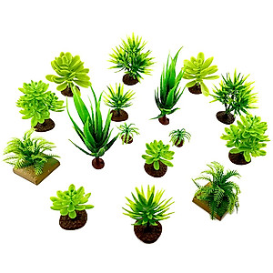 Saktopdeco 16 PCS Miniature Trees Plastic Diorama Trees Model Scenery Tree Cake Topper for Crafts DIY Landscape Dollhouse Train Scenery