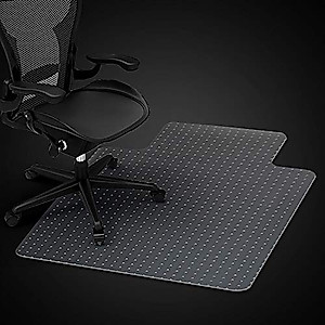 Azadx Clear Office Chair Mat for Low, Standard and No Pile Carpeted Floors, Plastic Computer Desk Chair Mat on Carpet for Easy Rolling, Durable Carpet Protector Mat (36 x 48'' Lipped)