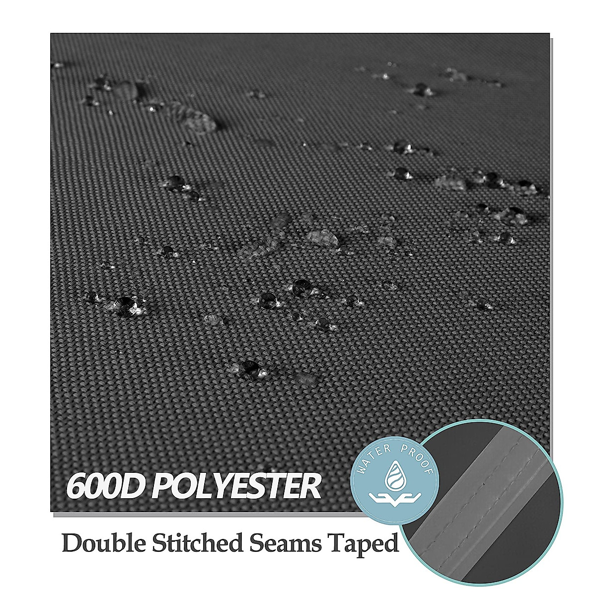 Porch Shield 600D Waterproof Air Conditioner Covers for Outside Units Square AC Cover Black - 34 x 34 x 30 inch