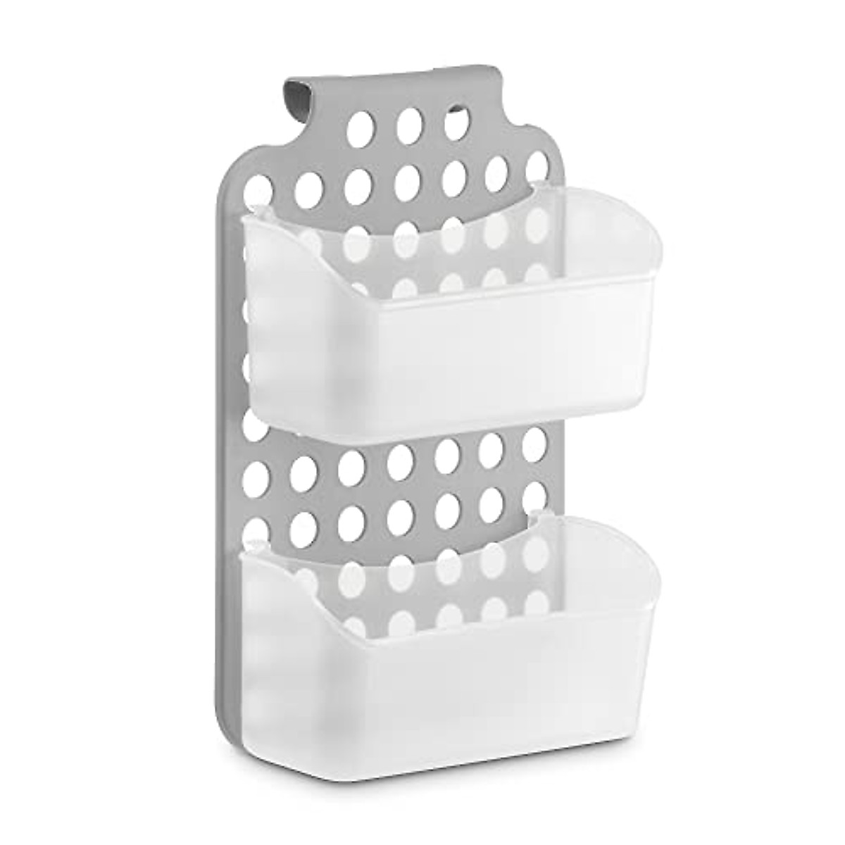 DecorRack Adjustable Hanging Storage, 2 Bins Over Shower Door Organizer, Bathroom Storage With Removable Baskets For Space Saving, BPA Free