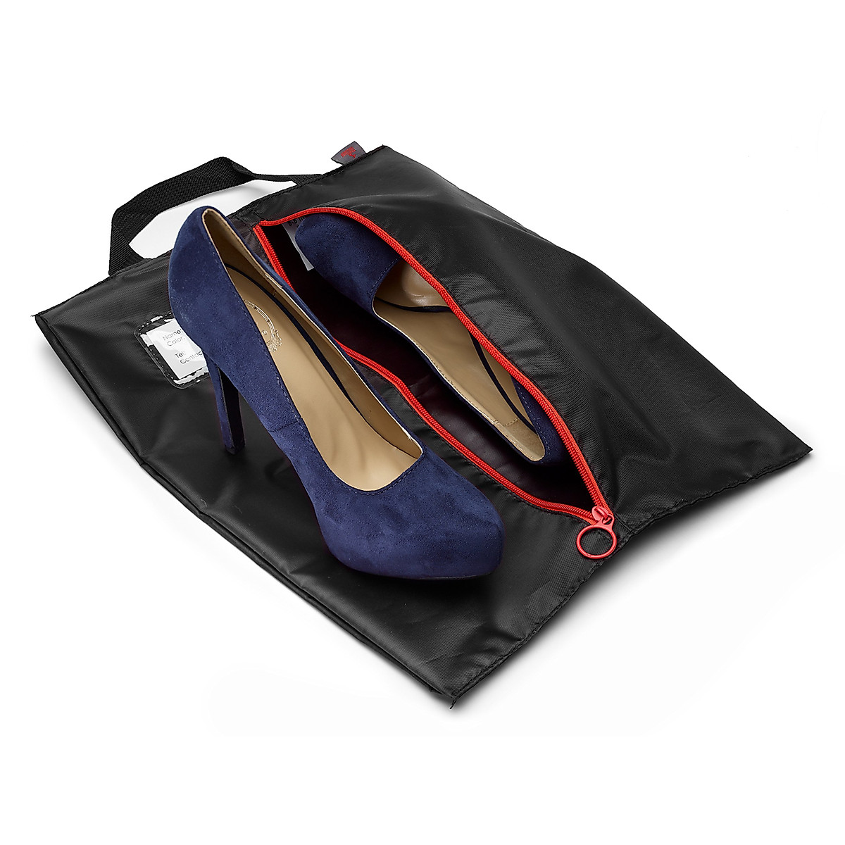 Tuff Guy Travel Shoe Bags with Drawstring and Center Divider (Black) -Set of 4 Soft Nylon Shoe Tote BagsTravel Shoe (18" x 14") (4 Pack (16"x12"))