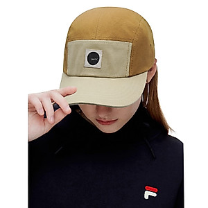 Croogo Flat Brim Baseball Cap 5-Panel Trucker Cap Golf Tennis Sports Cap Sunshade Peaked Cap Five Panel Hat Cap,Khaki-BB1