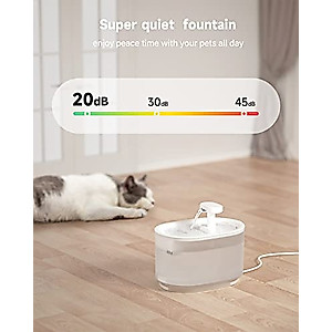 KungFuPet Cat Water Fountain with Wireless Pump, Filtered 3.5L Automatic Pet Quiet Large Dog Water Dispenser for Inside Drinking , BPA-Free