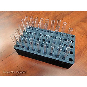 Polar Whale Test Tube Rack Black Foam Storage Rack Organizer Stand Transport Holds 50 Tubes Each Fits up to 12mm Diameter Tubes