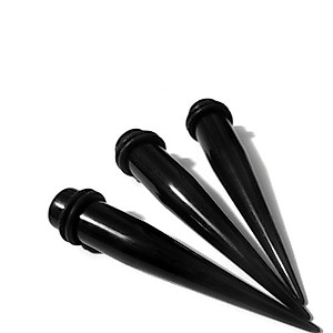Urban Body Jewelry 7/16" 11mm Black Acrylic Taper (1 taper)