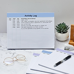 Chuangdi 4 Pads Activity Log Notepad 200 Pages Activity Log Book 8.5 x 11 Inch to Do List Notebook Weekly Task Pad for Work Women Planner Business Appointment Productivity Home Office Supplies