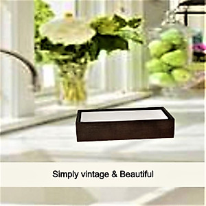 Kitchen Noble Bamboo Guest Towel Holder In Dark Walnut (9.75''x 5.50''x 2'') – Bathroom Napkin Tray – Organizer Box - For Desk, Bathroom, Dining Table, Kitchen Counter & Drawers (KN082522)