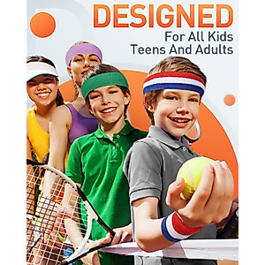 Tanluhu Sweatbands Sport Headbands for Working Out, Execise, Tennis, Basketball, Running - Terry Cloth Athletic Sweat Cotton Headband Outdoor for Men & Women