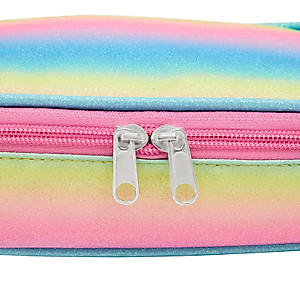 Rainbow Glitter Pencil Case for Girls School Supplies (9 x 4.6 in)